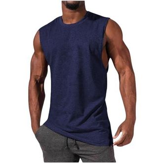 Generic Haut de sport uni sans manches pour homme - Classique - L&eacute;ger - Polyvalent, intelligent, confortable, respirant - Pour entra&icirc;nement musculaire - Pour 