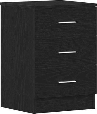 vidaXL Nachttisch aus schwarzer Eiche, 38 x 35 x 55 cm, Holzwerkstoff vidaXL