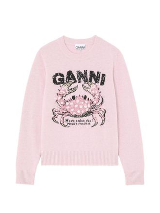 Ganni Pull &agrave; col rond en laine Ganni