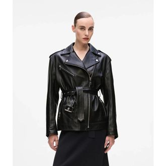 Karl Lagerfeld Femme, Vestes, Noir, Taille: 42 FR Veste en cuir oversize