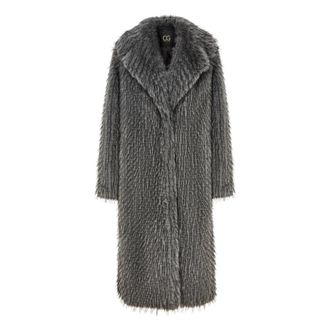 Cesare Gaspari Luxuri&ouml;ser Kunstpelzmantel Natalie - - Coats - Damen - Grau - M