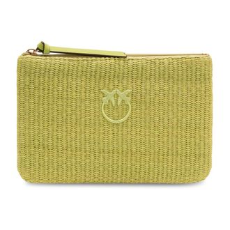 Pinko Pinko, Femme, Sacs, Vert, Taille: ONE Size Portefeuille avec logo
