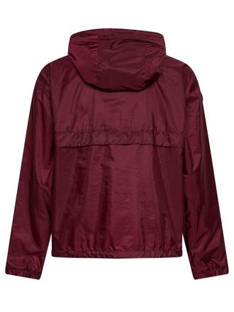 Moncler Mens Hooded Jacket Nidge Burgundy Polyamide Bomber