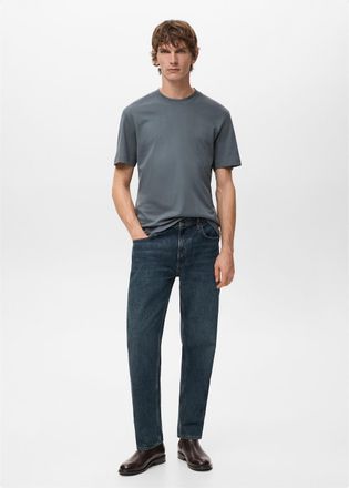 Mango Medium weight regular fit T-shirt preu&szlig;isch blau - Herren - XXL - MANGO MAN