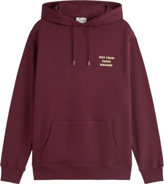 Dr&ocirc;le de Monsieur Homme, Sweatshirts et sweats &agrave; capuche, Rouge, Taille: M Le Sweat &agrave; capuche Slogan