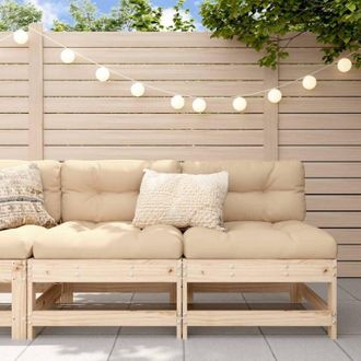 vidaXL vidaXL Canap&eacute;s centraux de jardin 2 pcs bois de pin massif