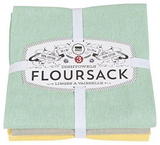 Now Designs Floursack K&uuml;chent&uuml;cher, 3 St&uuml;ck, Zest Yellow/Moonstruck Grey/Jade Green