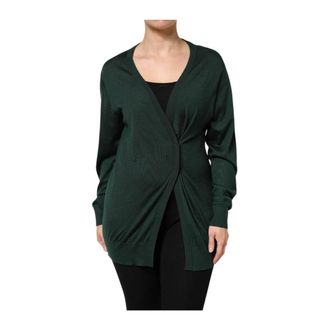 Dolce & Gabbana Luxuri&ouml;ser Cashmere Seiden Cardigan Pullover - - Knitwear - Damen - Gr&uuml;n - L