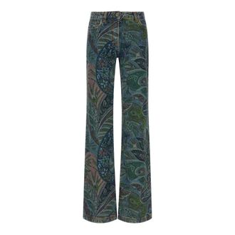 Etro Femme, Jeans, Multicolore, Taille: W28 Jean en denim &agrave; imprim&eacute; floral