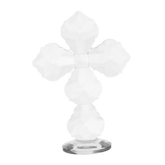 Cabilock Kristallkreuz Figurine Transparent Stehend Glas Dekoration Handgefertigt Reusable Christliches Kreuz Schreibtisch Deko Geschenk Für Frauen Männer Home