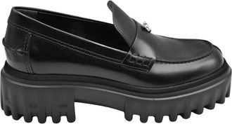 Hogan Black Leather Low-Top Loafers - Gr. 36 (EU) - in Schwarz