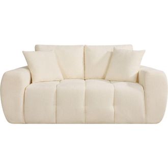 Habitat et Jardin Canap&eacute; droit en tissu style bubble L&eacute;onie - 2 places - Beige