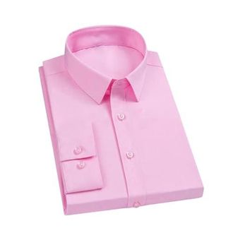 Generic Chemise &eacute;lastique &agrave; manches longues pour homme, coupe ajust&eacute;e, couleur unie, pour le bureau, Jd-3024, 4XL