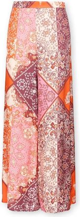 Elena Miro Femme, Pantalons, Multicolore, Taille: 54 FR Pantalon Palazzo Imprim&eacute; en Viscose