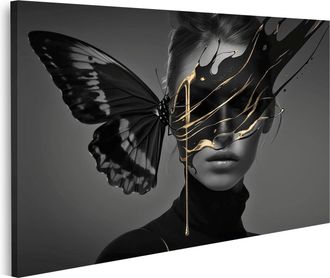 Islandburner Bild auf Leinwand Schmetterlingsflügel und goldene Tränen für Schlafzimmer Kunstliebhaber Galerie Bilder Wandbilder Poster