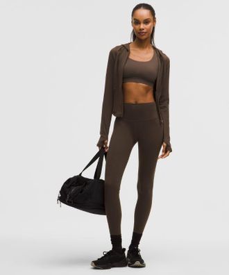 lululemon Wunder Train Leggings mit hohem Bund f&uuml;r Frauen - 79 cm - Gr&ouml;&szlig;e 0 in Walnut Crunch