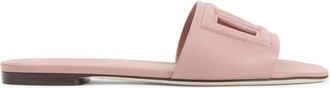 Dolce & Gabbana Femme, Chaussures, Rose, Taille: 41 EU Sandales Plates Slides en Cuir