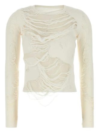 Maison Margiela pull à effet usé - Blanc