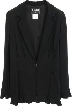 Chanel veste zipp&eacute;e en laine (1986-1988) - Noir
