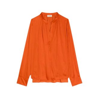 Zadig&Voltaire Femme, Blouses et Chemises, Orange, Taille: 38 FR Blouse Tink