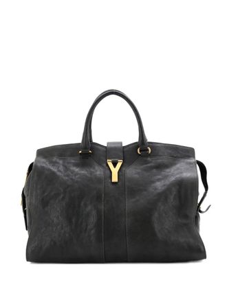 Saint Laurent grand sac &agrave; main Chyc Cabas en cuir - Noir