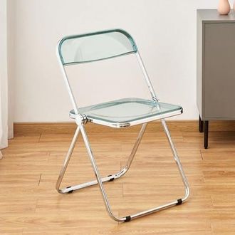Generic Chaise pliante, structure en m&eacute;tal avec assise en acrylique, polyvalente, pour salon, salle &agrave; manger, chambre &agrave; coucher, bureau, gain de place, l&eacute;g&egrave;re