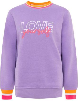 Zwillingsherz Hoodie Love Yourself Rundhals, gestreifte Neon-B&uuml;ndchen, gestickter Schriftzug
