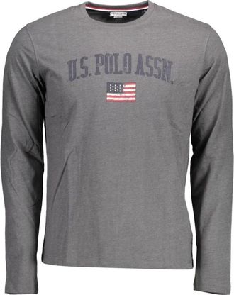 U.S.Polo Association Braunes Baumwoll Herren T-Shirt Klassischer Stil - - Tops - Herren - Blau - 2XL