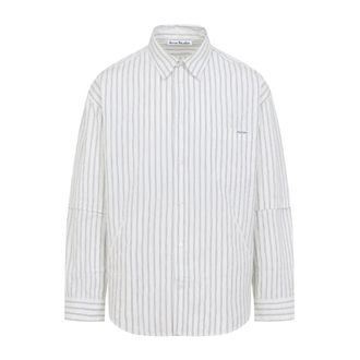 Acne Studios Homme, Chemises, Blanc, Taille: M Double Sleeve Button-Up