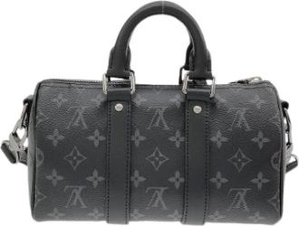 Louis Vuitton unisex, Pre-owned, Noir, Taille: ONE Size Keepall Bandouliere Pre-owned Monogram Eclipse Reverse Sac Boston