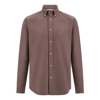 Boggi Milano Homme, Chemises, Brun, Taille: S Chemise Oxford en coton coupe r&eacute;guli&egrave;re