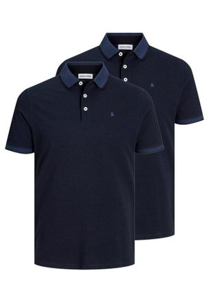Jack & Jones Poloshirt 2er Pack Paulos - Slim Fit (Spar-Set, 2-tlg) Poloshirt - Baumwolle - Atmungsaktiv - Mit kleinem Markenlogo