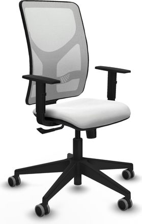 Piqueras y Crespo Wei&szlig;er Stuhl aus PC mit 1D-Armlehnen, h&ouml;henverstellbare Lendenwirbelst&uuml;tze, ausgestattet mit 3 Positionen und Schneideschaum, mit Rollen von 65 mm, Pa