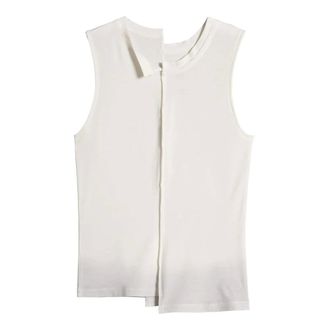 Yohji Yamamoto Femme, Tops, Blanc, Taille: 38 FR W Knit DD Tank