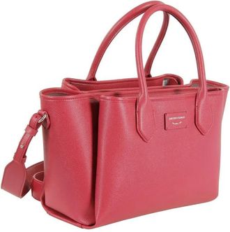 Emporio Armani Shopper & Totes - Triple Compartment Faux Leather Shopping Bag - Gr. unisize - in Rot - f&uuml;r Damen