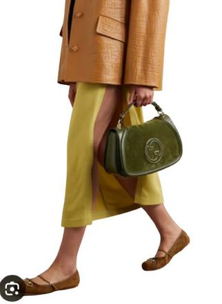 Gucci Medium Green Blondie Medium Top Handle Bag