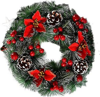 Generic Weihnachtskranz Künstlicher Beeren Weihnachts Türkränze Weihnachts -Hängende Wandgirlande für Haustür Weihnachtsdekorationen 30 cm