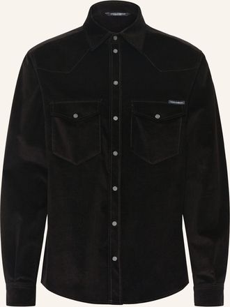 Dolce & Gabbana Cordhemd Regular Fit schwarz