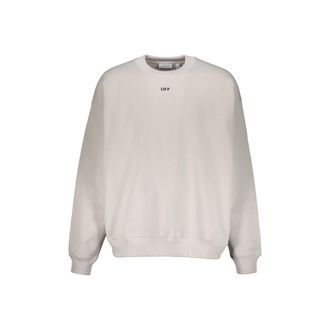 Off-white Sweat-shirt blanc cass&eacute; &agrave; logo blanc cass&eacute;