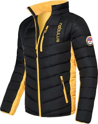 Nebulus Herren Jacke GRAFFITY, warme Outdoorjacke, praktische & vielseitige Übergangs- & Winterjacke, schwarz-gelb - XXL