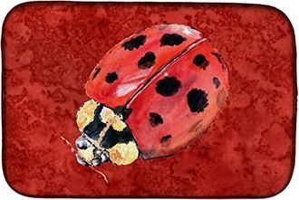 Caroline's Treasures 8870DDM Abtropfmatte, Motiv Lady Bug on Deep Red, 35,6 x 53,3 cm, mehrfarbig
