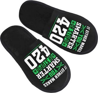 Generic Cela Vous Rend Soit Plus Intelligent, Soit Stupide 420 Pantoufles En Peluche Maison Pantoufles Antidérapants Chaussures Pour Intérieur Unisex Chambre 