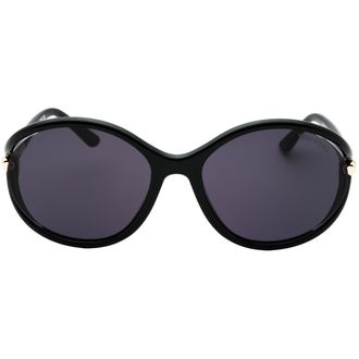 Tom Ford Sonnenbrille in glänzendem Schwarz mit dunklen Rauchgläsern