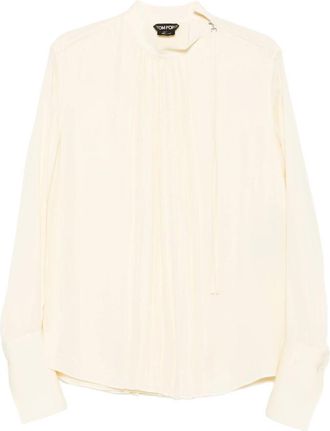 Tom Ford Pleated High-neck Top