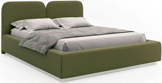 Selsey Selsey Comoves - Polsterbett 160x200 mit Veloursbezug, LED, Bettkasten und Lattenrost Olivgr&uuml;n