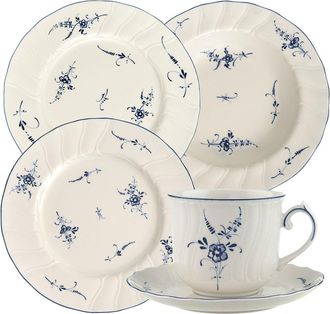 Villeroy & Boch Vieux Luxemburg Geschirr-Set, Porzellan, Wei&szlig;, 30 teilig
