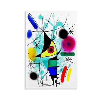 Cambos Joan Miro Berühmte Malerwerke (singender Fisch) Druck Poster Bild Druck Leinwand Wandfarbe Kunst Dekor Moderne Heimkunstwerke Geschenkidee 30 x 45 cm