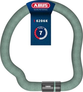 ABUS Kettenschloss Goose Lock - biegsames, klapperfreies Fahrradschloss aus geh&auml;rtetem Stahl - 6 mm stark - 110 cm lang - mit Schl&uuml;ssel - Hellgr&uuml;n