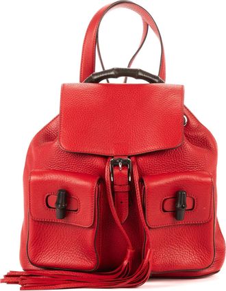Gucci Crossbody Bags - Bamboo Tassel Backpack - Gr. unisize - in Rot - f&uuml;r Damen
