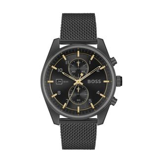 HUGO BOSS Homme, Accessoires, Noir, Taille: ONE Size Montre habill&eacute;e en acier inoxydable